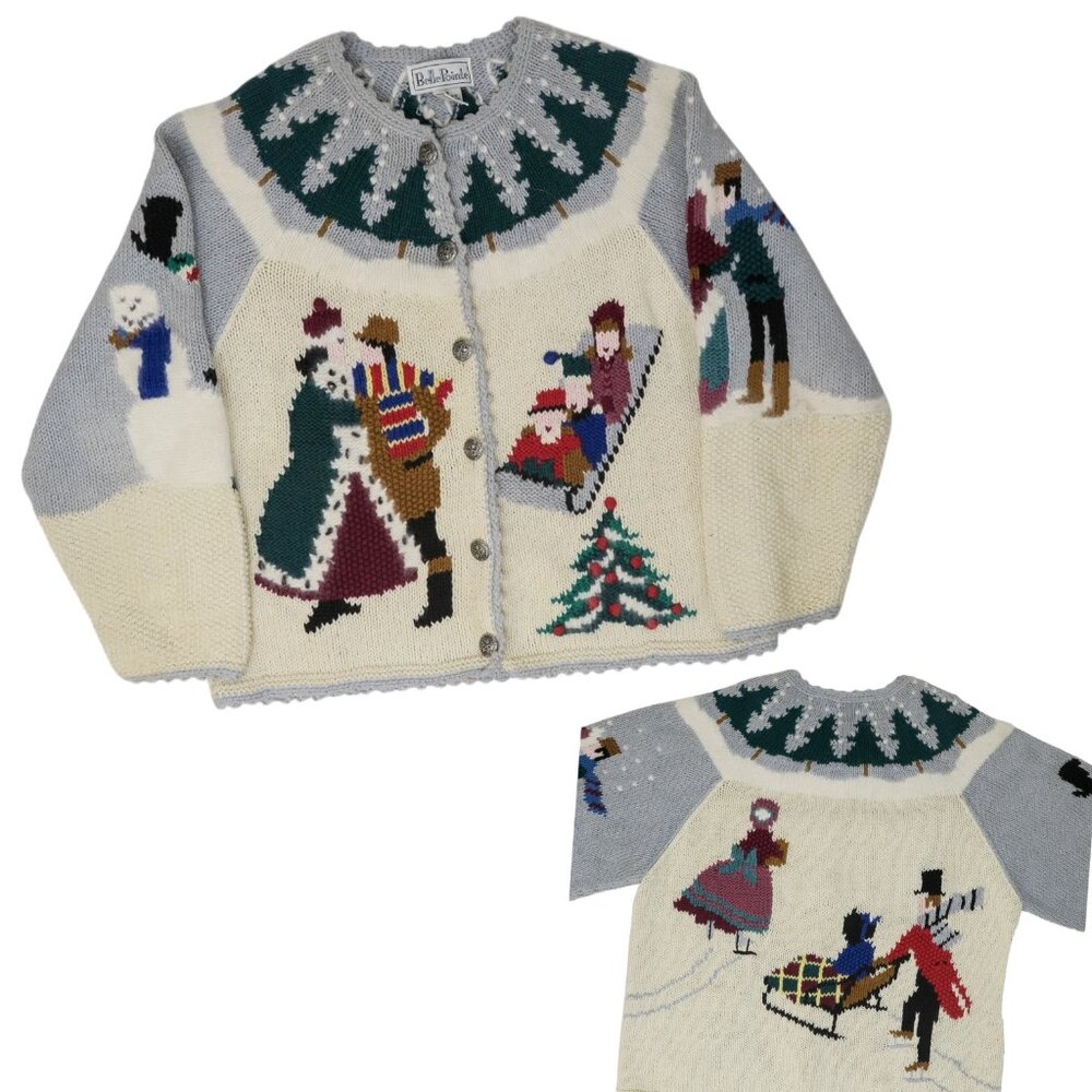 Vintage 90s Belle Pointe Christmas Winter Scene Sweat… - Gem